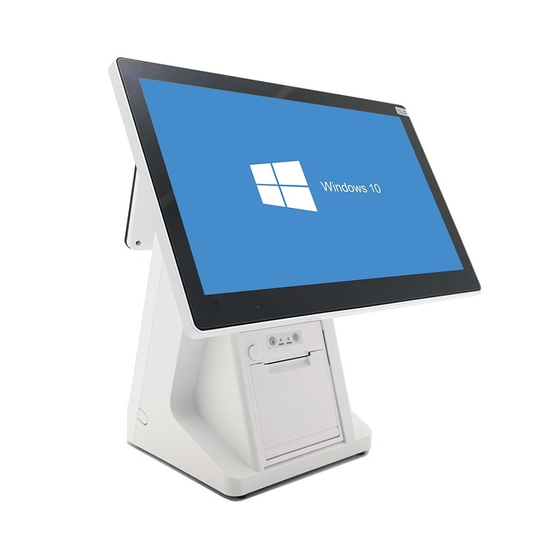 White color Windows 10 all in one dual screen POS systems