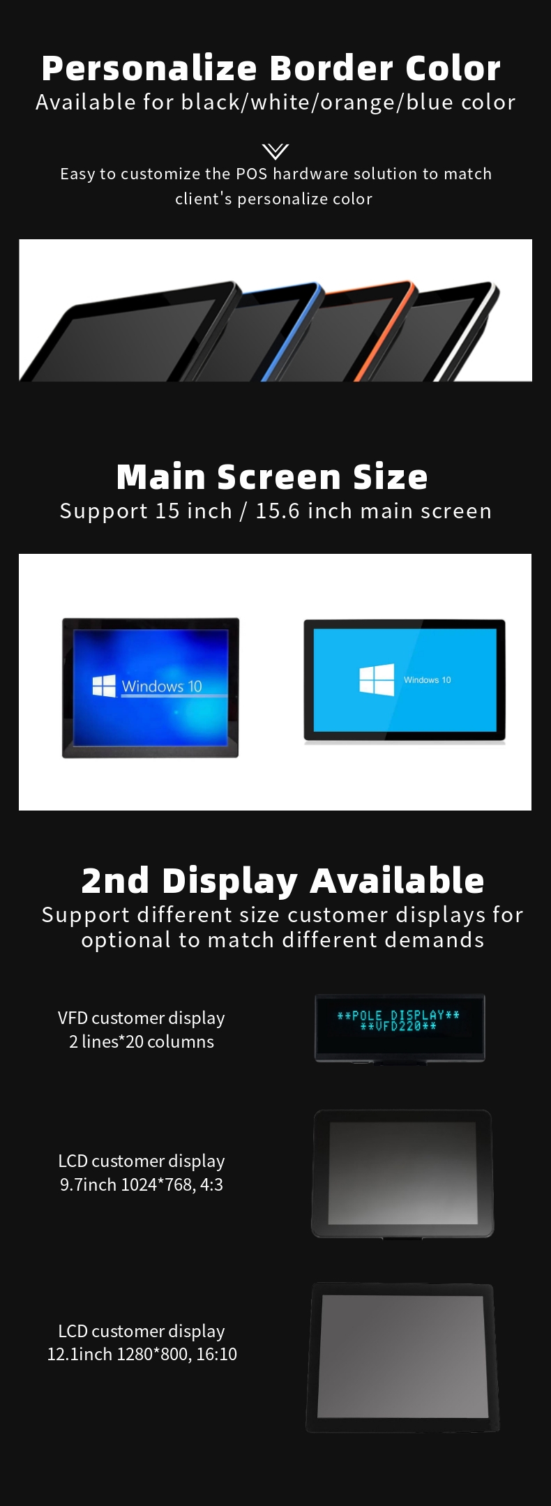 Dual screen pos system for retail shop