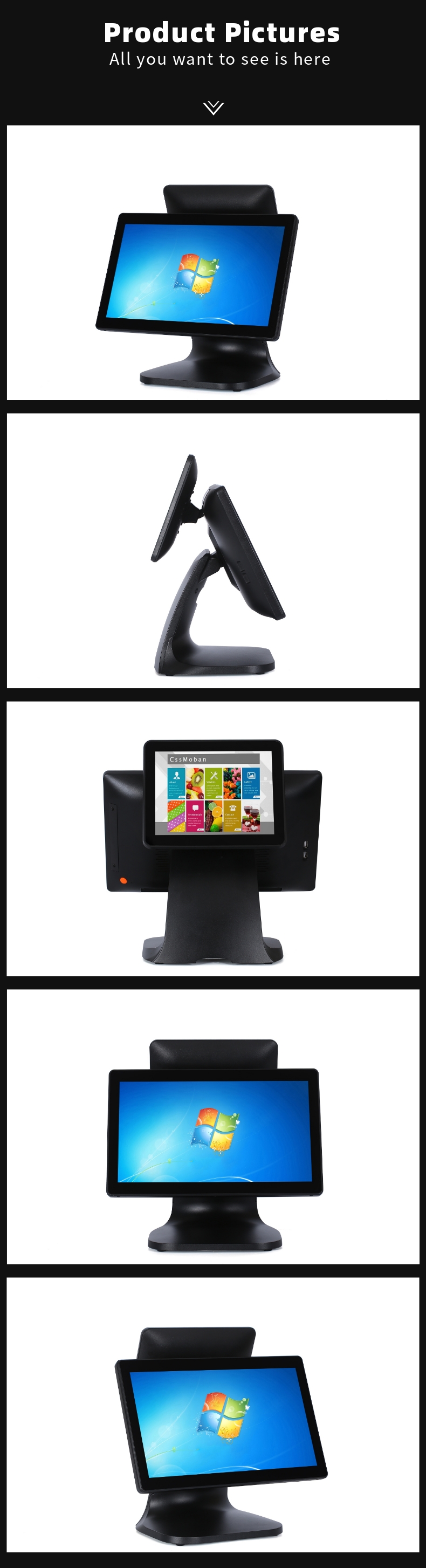 Dual screen pos system for retail shop